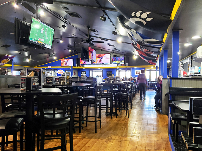 Game day headquarters where no fan feels left out. Multiple screens ensure you'll catch every play while the kitchen ensures you'll catch every flavor.