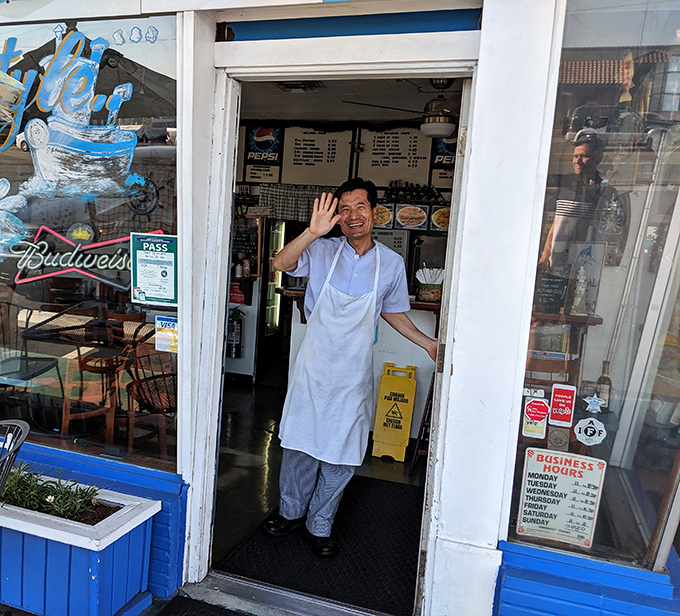 A friendly face at the door embodies the warm hospitality that makes Tugboat special. Great food tastes even better with a genuine welcome.