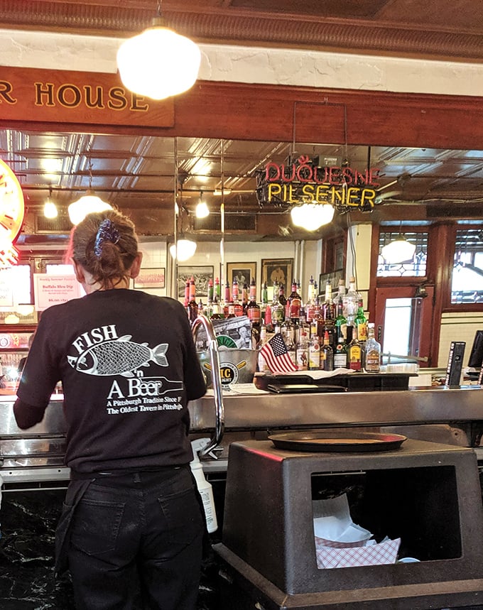 The staff uniform says it all: "A Fish, A Beer"&mdash;Pittsburgh's simple but perfect equation for happiness since 1870.