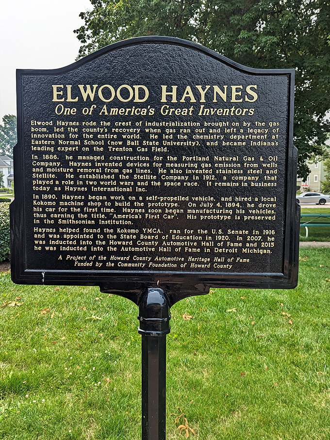 This historical marker tells more stories than your uncle at Thanksgiving dinner. Kokomo's gas boom created fortunes that built architectural treasures like this.