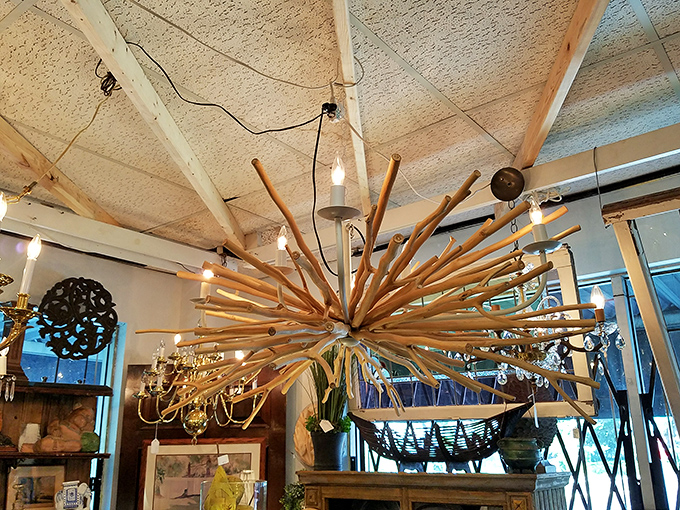 Not your average light fixture! This spectacular wooden sunburst chandelier transforms ordinary ceilings into conversation-starting art installations.