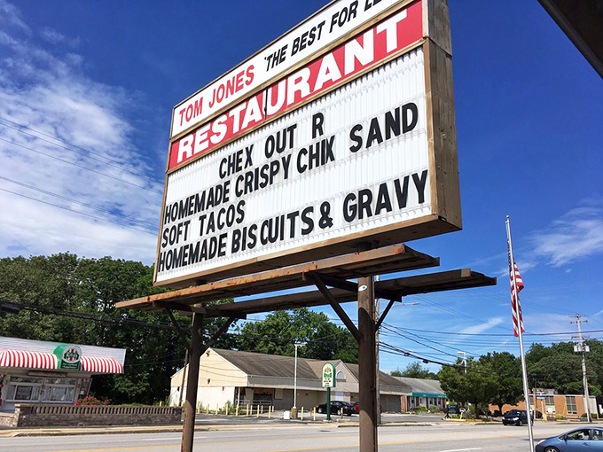 The roadside marquee proudly announces homemade specialties like a town crier for the hungry masses of Brookhaven.