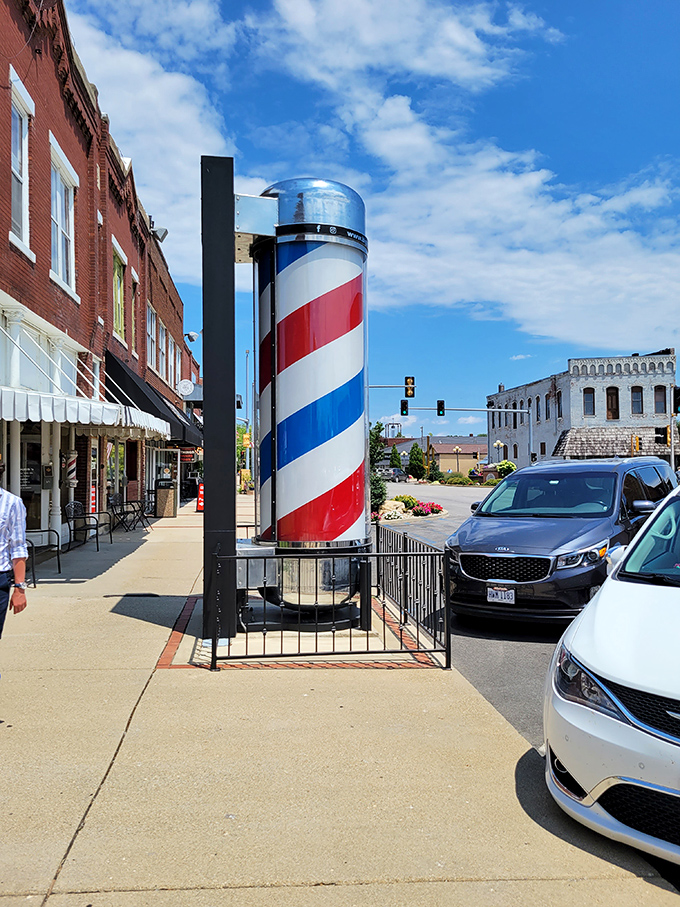 Even the barber pole got the memo &ndash; everything's bigger in Casey, and classier too.