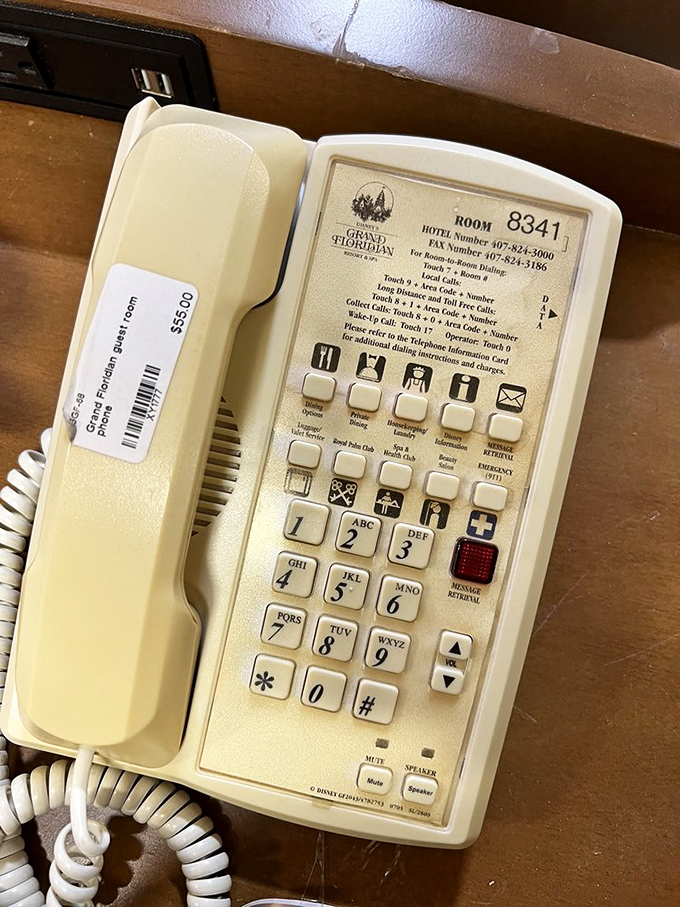 A Disney World hotel phone that once connected guests to vacation magic. Now it's a technological fossil that makes millennials say, "Wait, what are those buttons for?"