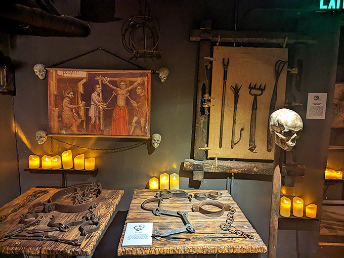 A collection that would make any hardware store owner shudder. These weren't for home repairs&mdash;unless your home needed a confession extraction room.