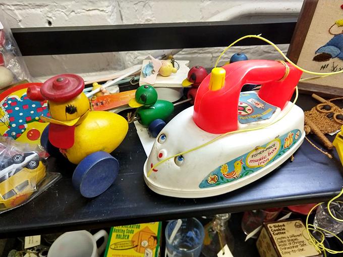 Toys that survived childhoods when kids played outside and phones had cords attached.