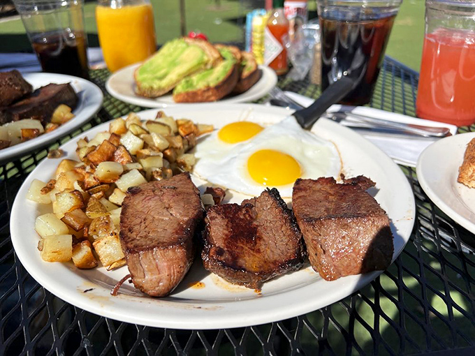 When tri-tip meets breakfast, magic happens &ndash; this plate proves that dinner flavors belong at the morning table.