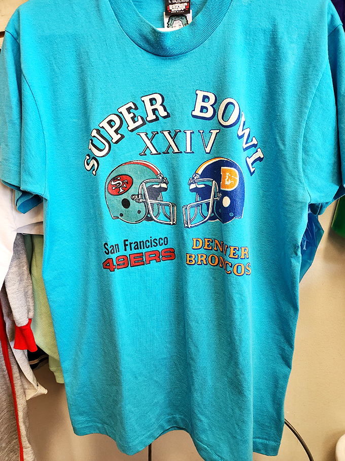 Super Bowl XXIV memorabilia: when the 49ers crushed the Broncos 55-10, this shirt was there, and now it can be yours.
