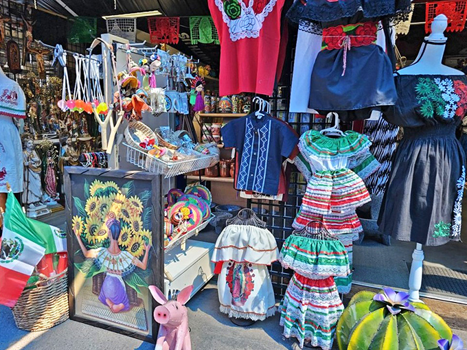 Traditional Mexican clothing brings authentic cultural beauty to this desert marketplace of endless possibilities and discoveries.
