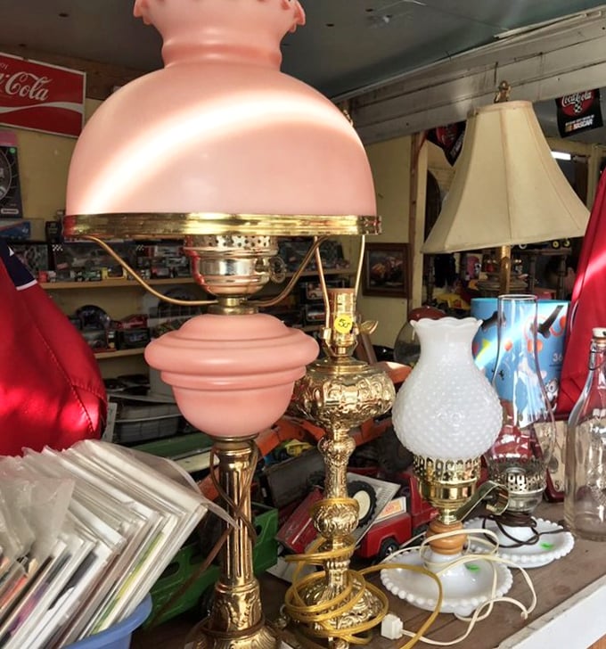 Not your grandmother's lamp... unless your grandmother had impeccable taste. This pink vintage beauty casts the kind of glow that makes everyone look 10 years younger.