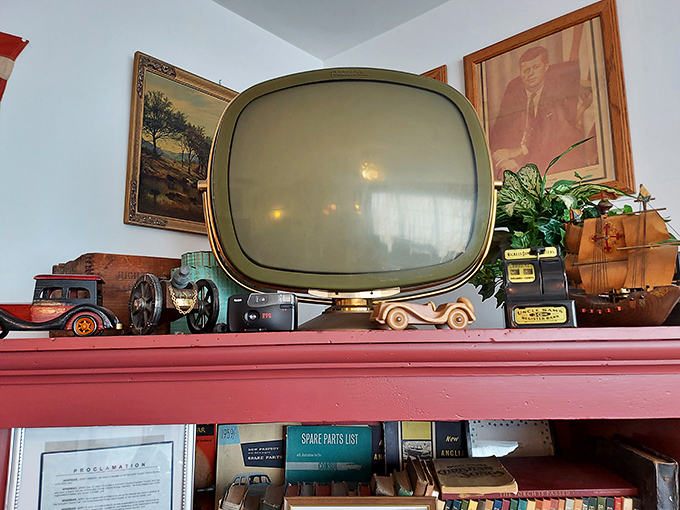 That vintage television set probably got three channels on a good day, yet somehow families managed without Netflix. The horror!