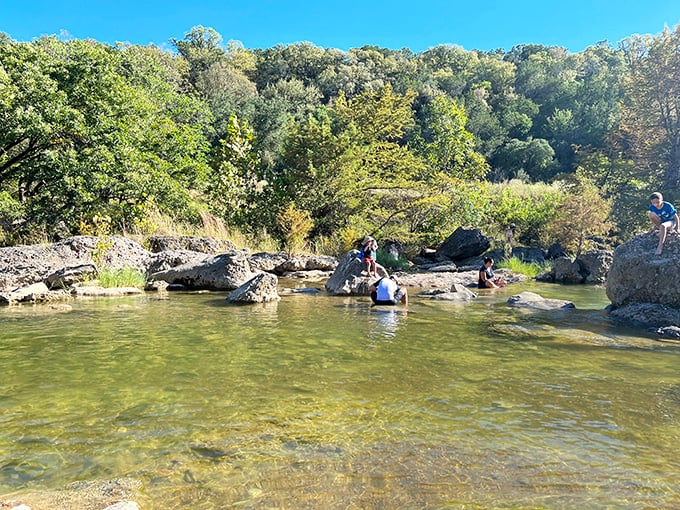 The universal language of "let's just sit here and soak it all in." Some conversations are better had with your feet in the water.