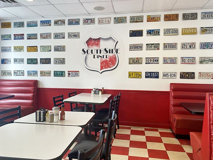 License plates aren't just wall decorations here&mdash;they're a visual history of American road trips that eventually led hungry travelers to this very spot.