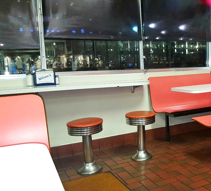 Counter seating that invites solo diners to become part of the Wilson's family. These stools have supported generations of hungry Ohioans.