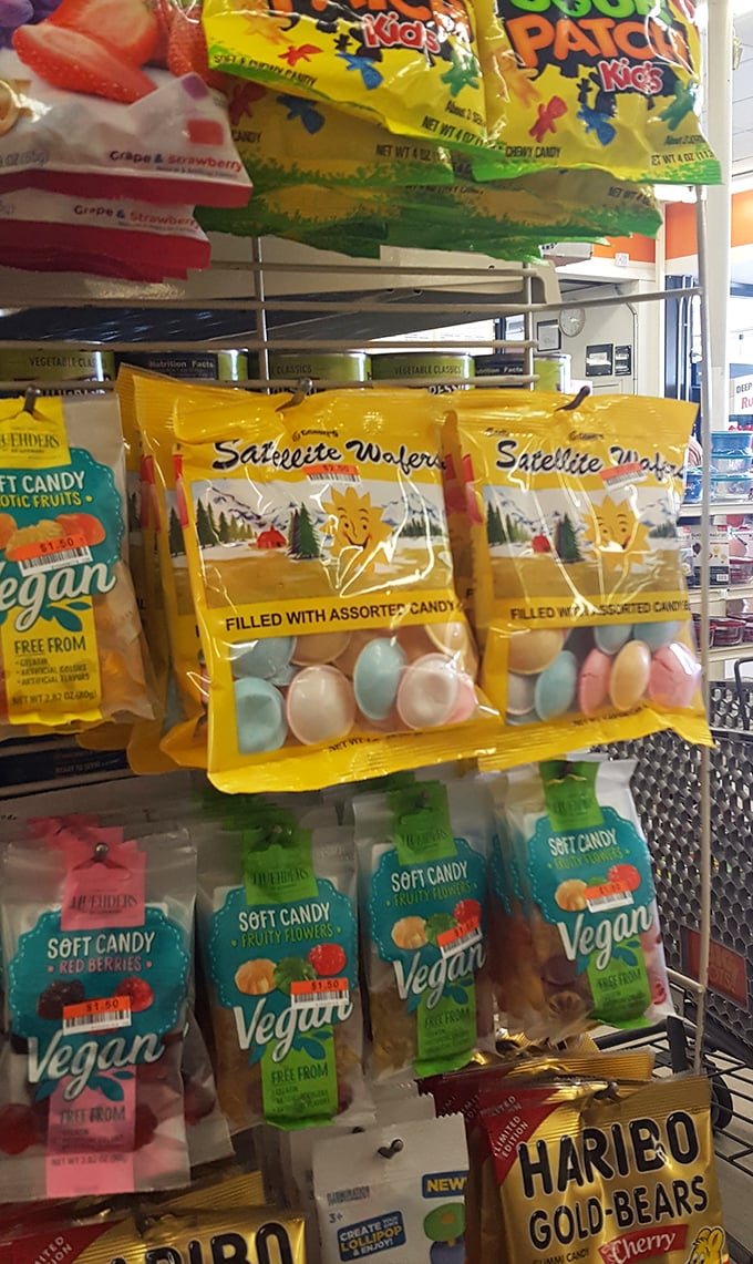 Satellite Wafers and nostalgic candies share shelf space with trendy vegan treats &ndash; a sugar-coated time machine spanning generations of sweet tooths.