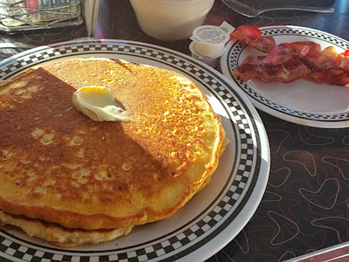 Pancakes so perfectly golden they make you wonder why anyone bothers with fancy brunch spots when diners do breakfast this well.
