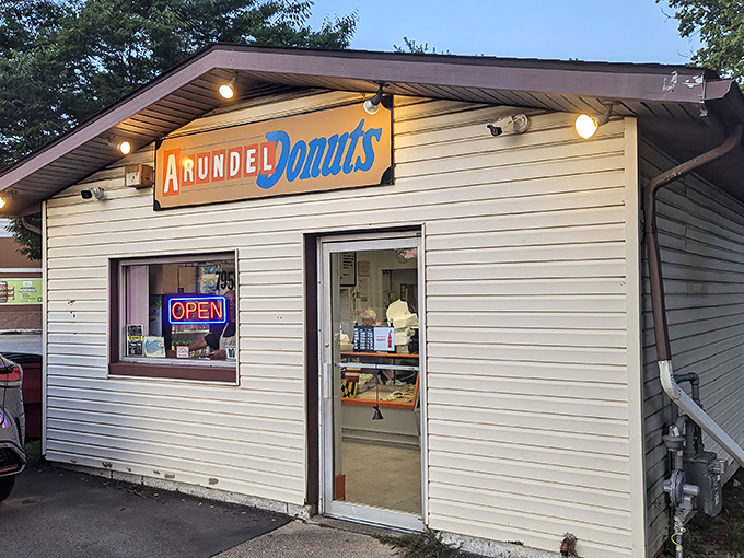 This humble donut hut with its glowing "OPEN" sign is the definition of "don't judge a book by its cover."