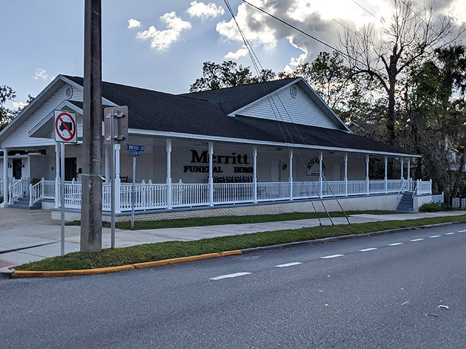 Brooksville's building rises like a lighthouse on land, guiding visitors through rolling hills and history.