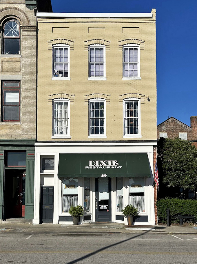 Yellow brick charm meets historic downtown elegance, where Southern comfort food traditions continue to flourish beautifully.