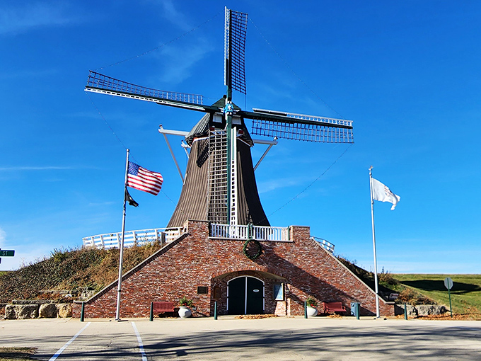 Fulton's Dutch windmill stands as a delightful reminder that America welcomes all cultural traditions.