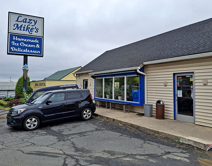 Lazy Mike's simple exterior hides dual treasures &ndash; delicatessen AND homemade ice cream. The perfect one-stop comfort food destination.