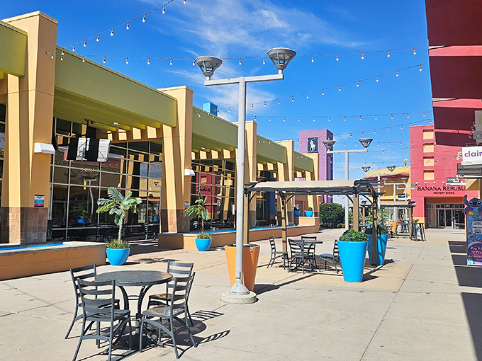 Bright colors, open skies, and a seat waiting just for you &mdash; shopping here feels less like a chore and more like a sunny afternoon escape.