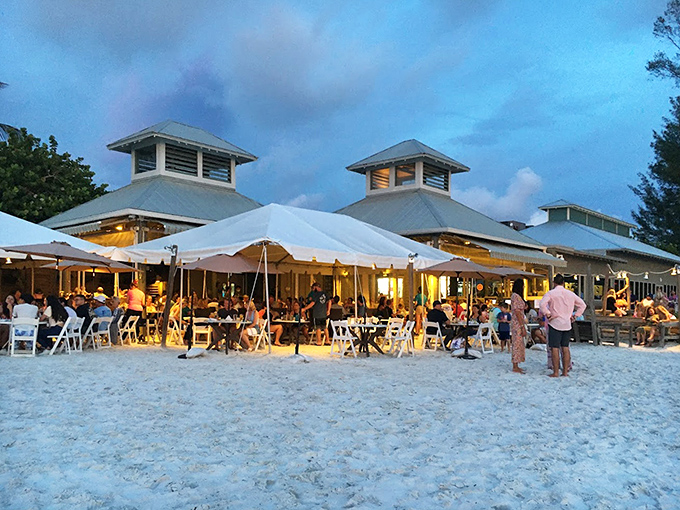 The Waterfront's covered deck feels like dining in a friend's backyard - if your friend had million-dollar bay views. 