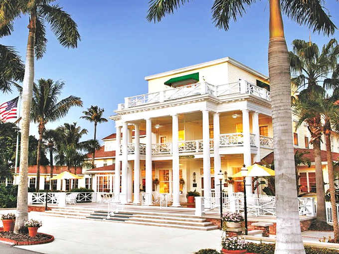 Palm trees frame Boca Grande's historic inn, where rocking chairs on the veranda practically beg you to sit a spell.
