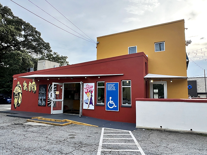 That colorful facade promises flavors as vibrant as the paint job, where every slice delivers pure childhood joy.