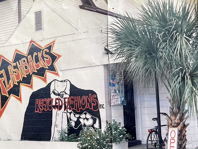 That vintage building perfectly matches the retro treasures waiting inside for style seekers.