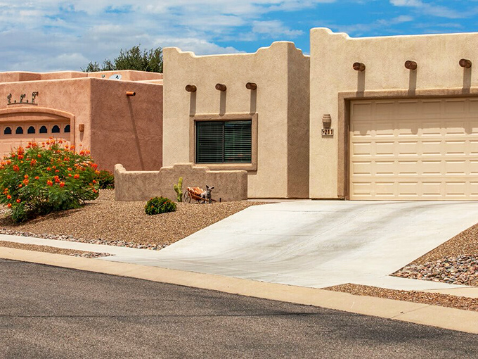 Adobe-style architecture blends perfectly with Green Valley's desert setting and mountain views.