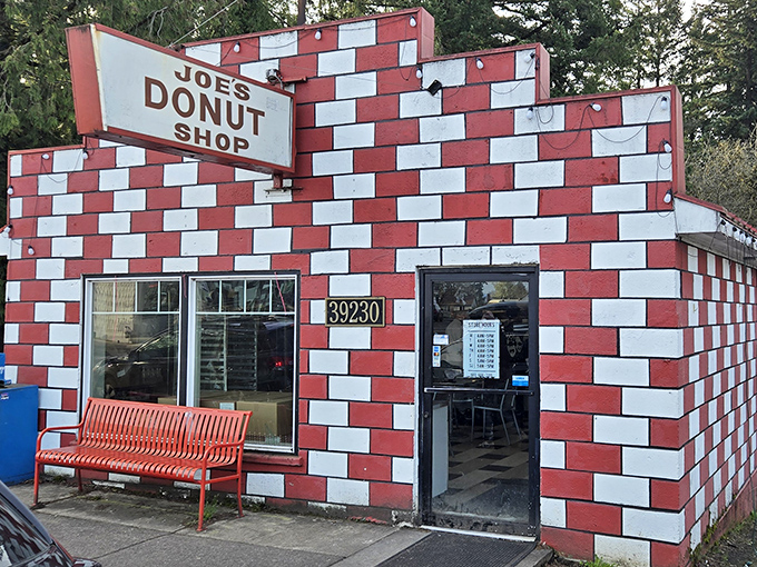The red and white checked building of Joe's has welcomed hungry travelers and locals alike for decades of donut delight.