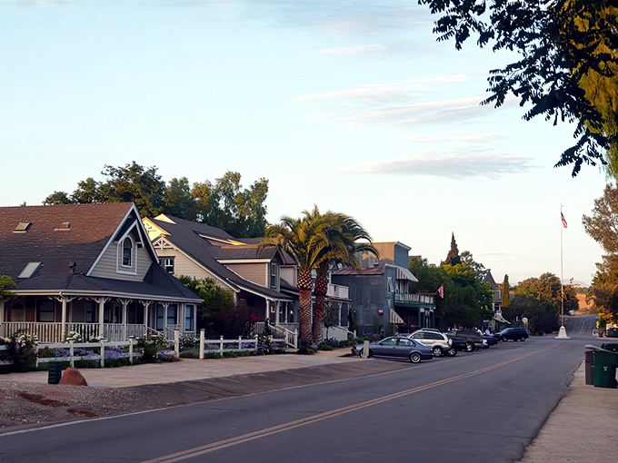 The quiet streets of Los Alamos transport visitors back to California's frontier days with remarkable authenticity.