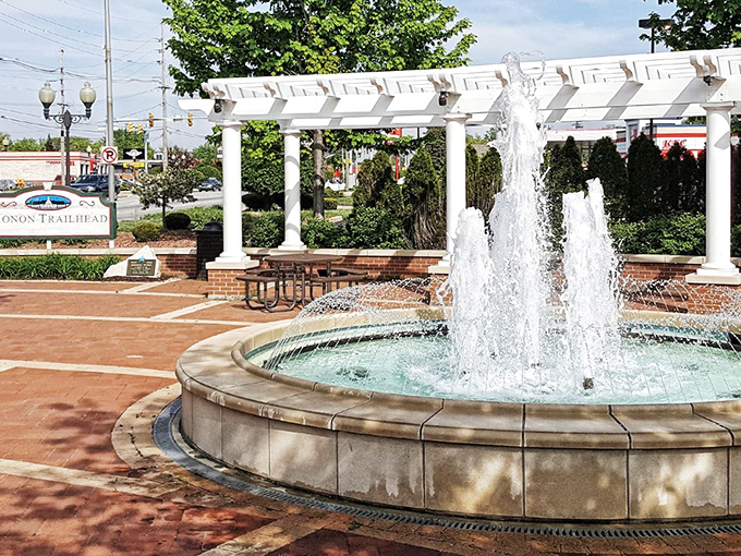 The Centennial Park fountain in Munster offers a peaceful retreat where the only thing that doesn't get drained is your retirement account.