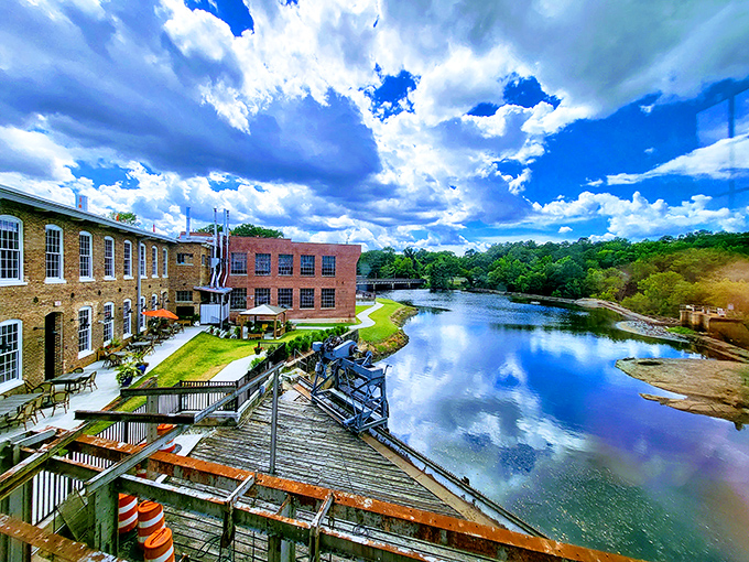 The gentle curve of Rocky Mount's river mirrors the pace of life here, where retirement means having time to watch the water flow by.