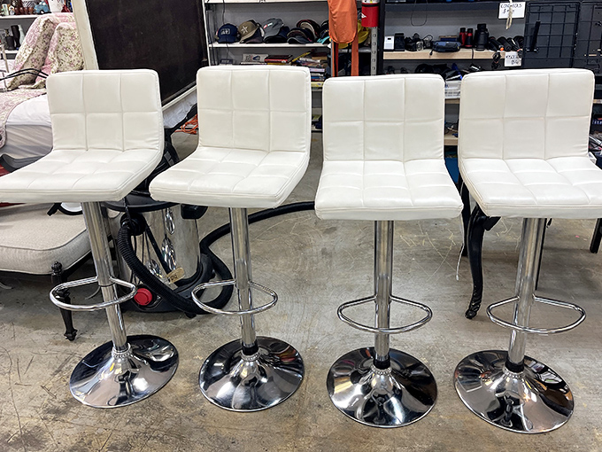 Bar stools that say "sophisticated home mixologist" rather than "I bought these at a going-out-of-business sale."