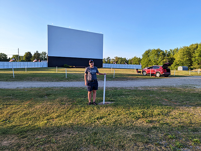 Young fans stake their claim on prime viewing real estate, proving drive-in magic transcends generations.