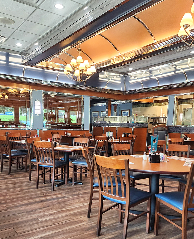 Warm lighting and thoughtful design create an atmosphere where lingering over coffee feels not just allowed, but encouraged.