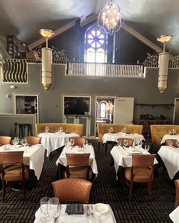 Vaulted ceilings and stained glass windows remind you this meal isn't just dinner&mdash;it's practically a religious experience for your taste buds.