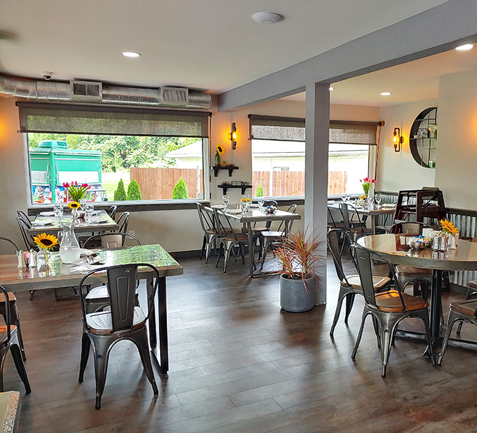 The bright, airy dining space feels like eating in a friend's stylishly renovated farmhouse—if that friend happened to be an exceptional cook with impeccable taste.