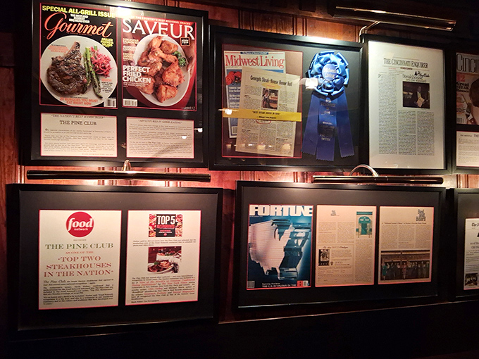 Wall-mounted accolades tell the story &ndash; this isn't just a local favorite but a nationally recognized temple to the art of steak.