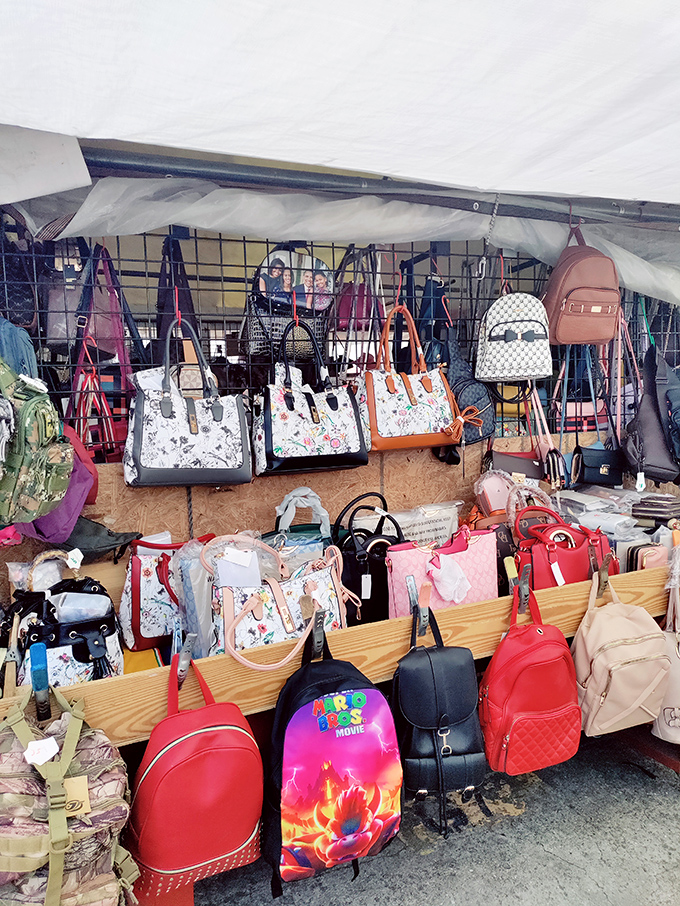 Handbag heaven where designer inspirations meet Florida flair. That flamingo-patterned tote is practically screaming your name from across the room.