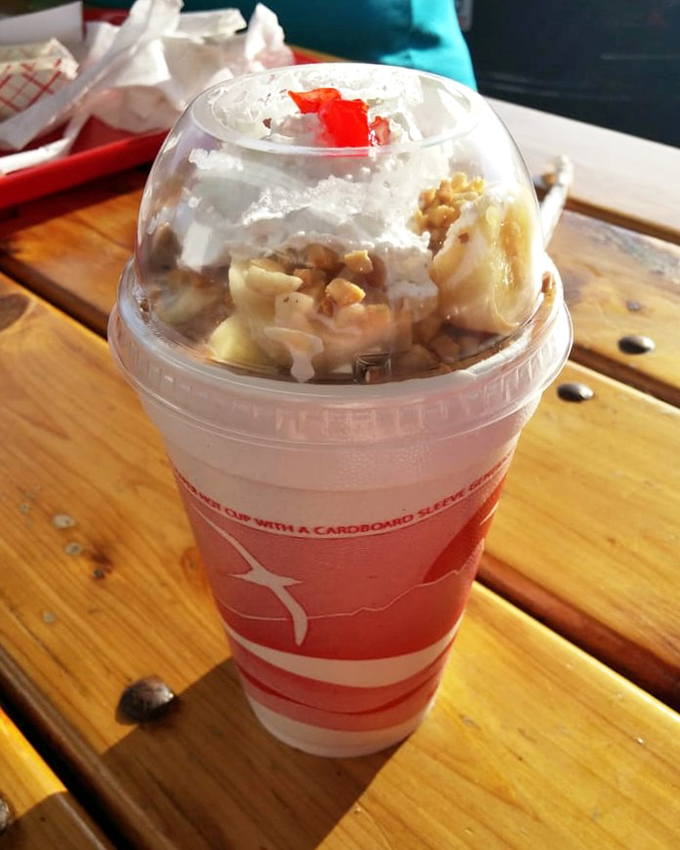 The banana boat sundae&mdash;where fruit technically makes this dessert breakfast, right? At least that's what I tell myself while diving into this cloud-topped creation.