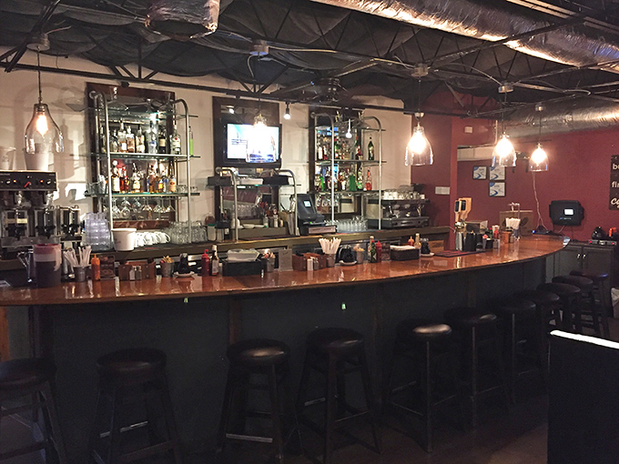 A bar area that says "breakfast cocktails are totally acceptable"&mdash;and we're not arguing with that logic.