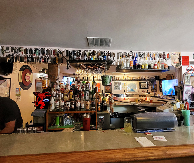 The bar area proves that 19th Street Diner understands breakfast sometimes requires a little something extra to kick-start your day.
