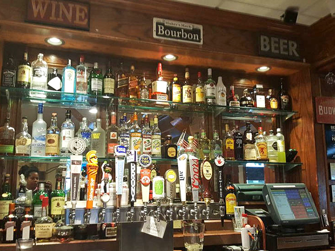 The bar area offers evidence that this isn't your grandparents' diner—unless your grandparents were exceptionally cool.