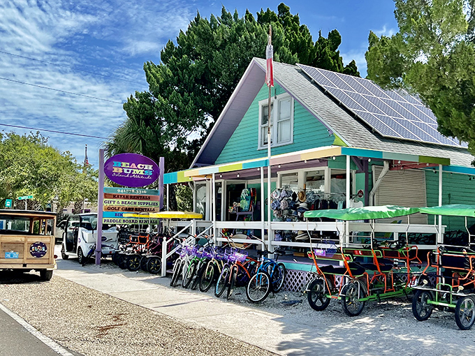 Beach Bums rents the wheels that power island adventures &ndash; from beach cruisers to those family surreys everyone laughs at.