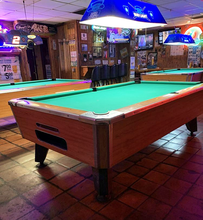 More pool tables than fancy desserts – a restaurant with its priorities perfectly aligned for maximum enjoyment.