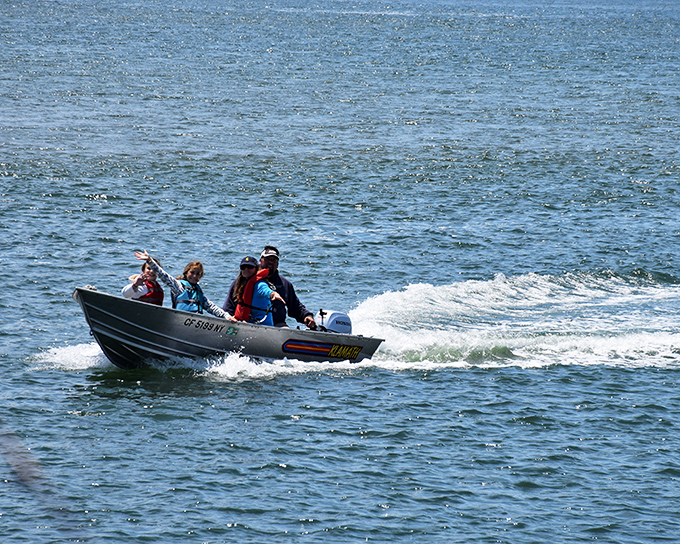 Boating enthusiasts returning with smiles wider than their boat and tales taller than their mast.