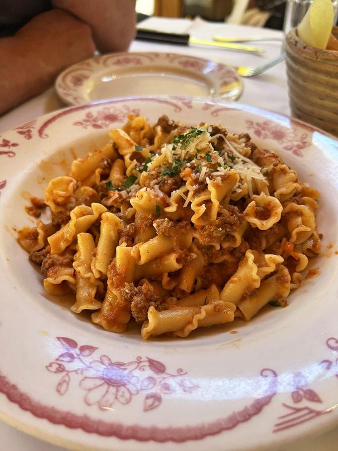 Campanelle Bolognese that would make an Italian grandmother nod in approval. Each ruffled pasta piece cradles the sauce like it was designed by pasta engineers.